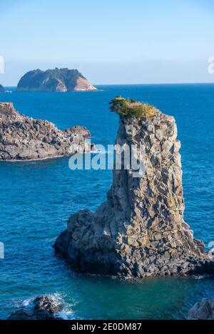 Aerial view of Oedolgae rock at Jeju island, Republic of Korea Stock ...