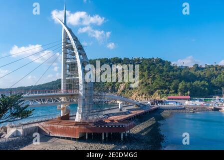 Saeyeongyo Bridge leading to Saeseom Island in Republic of Korea Stock ...