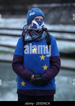 Supporters of the campaign group Yes for EU outside the Scottish ...
