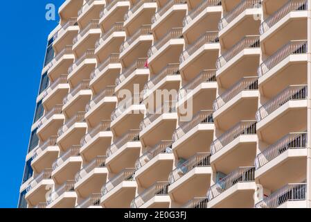 Apartment building near Haeundae beach in Busan, Republic of Korea ...