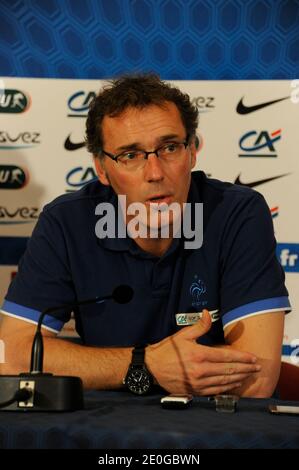 France's coach Laurent Blanc during Euro 2012 qualifying round soccer ...