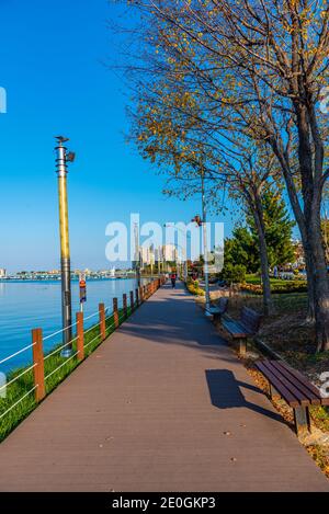 Promenade alongside Cheongchoho lake, Republic of Korea Stock Photo - Alamy