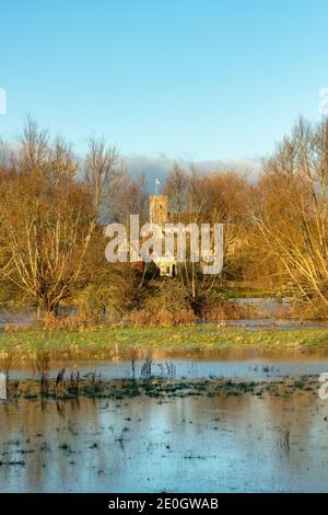St Mary's Church, Swinbrook, on the River Windrush, Oxfordshire ...