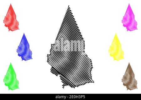 Kirinyaga County (Republic of Kenya, Central Province) map vector ...