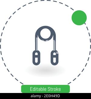 Man jumping with skipping rope icon Black line art vector in black and ...