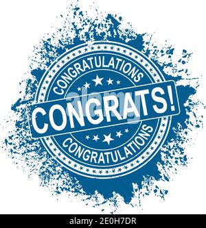 round congratulations stamp on white background vector illustration ...