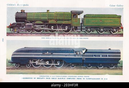 Steam locomotive King George V pulling the Cambrian Coast Express train ...