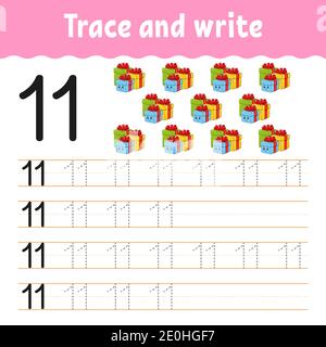 Learn Numbers. Trace and write. Winter theme. Handwriting practice ...