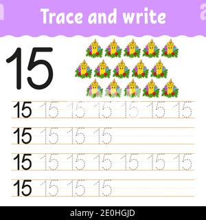 Learn Numbers. Trace and write. Winter theme. Handwriting practice ...