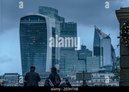 City of London skyscrapers including Walkie Talkie, Cheesegrater, The ...