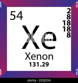 Xe Xenon Chemical Element Periodic Table. Single vector illustration ...
