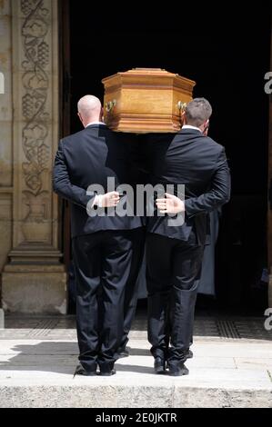 Atmosphere at the funeral ceremony of actor Maurice Chevit at Sainte ...