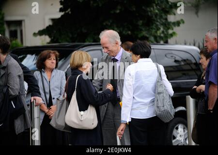 Frederic Chevit attending the funeral ceremony of his father actor ...