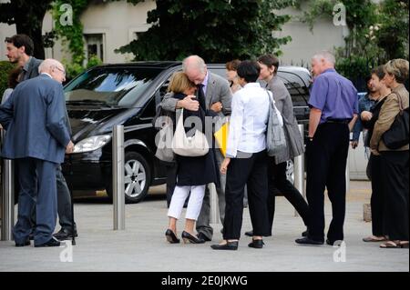 Frederic Chevit attending the funeral ceremony of his father actor ...