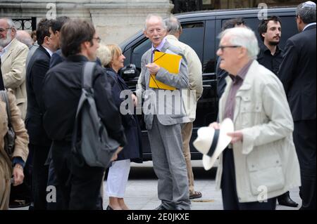 Frederic Chevit attending the funeral ceremony of his father actor ...