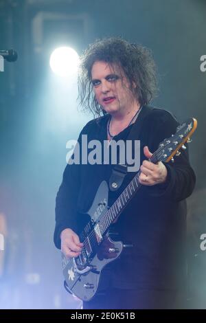 Robert Smith performing with Cure at the Paleo Festival of Nyon ...