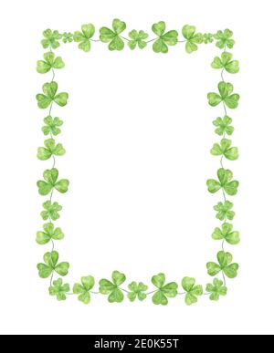 Shamrock and green clover banner watercolor on white background ...