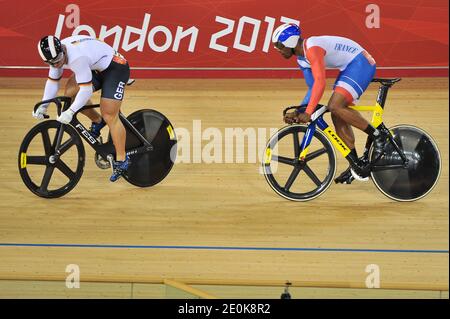 France's Gregory Bauge competes against Germany's Robert Forstemann in ...