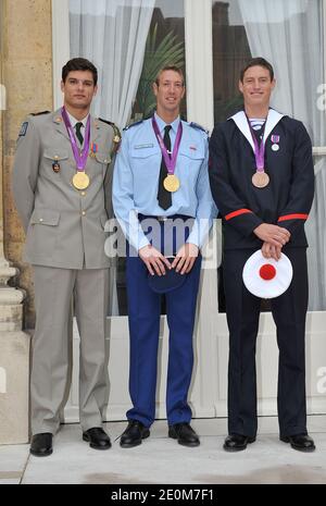 Jonathan Lobert, french medallist in olympics of London's pose with ...