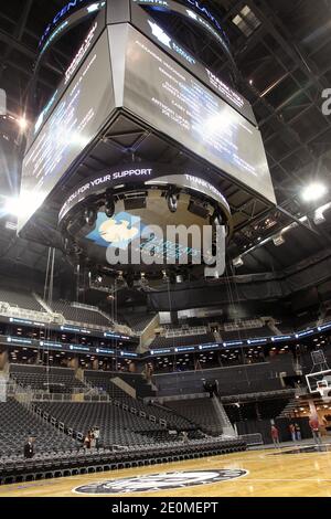 General view of the Barclays Center, a multi-purpose indoor arena ...