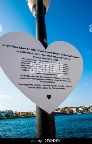 Punda Love Heart with love locks, by Carlos Blaaker Willemstad Curacao ...