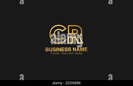 CR C R initial based abstract modern minimal creative logo, vector ...