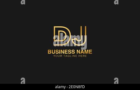 DJ D J initial based abstract modern minimal creative logo, vector ...