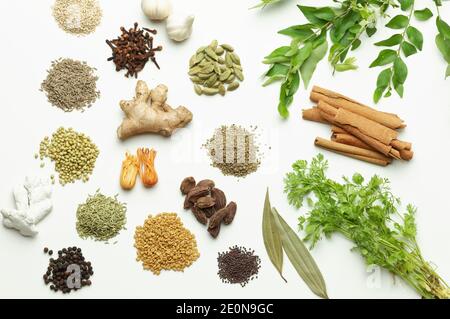 Indian spices grouped together Stock Photo - Alamy