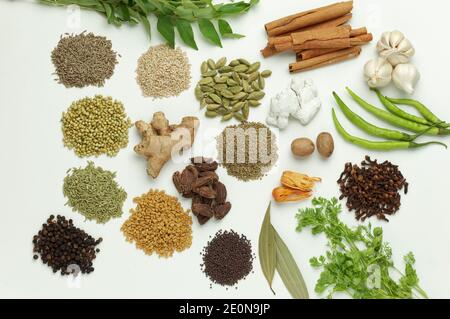 Indian spices grouped together Stock Photo - Alamy