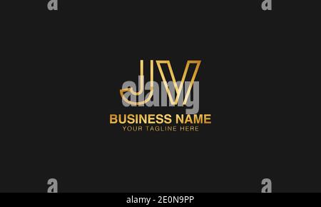 JV J V initial based abstract modern minimal creative logo, vector ...