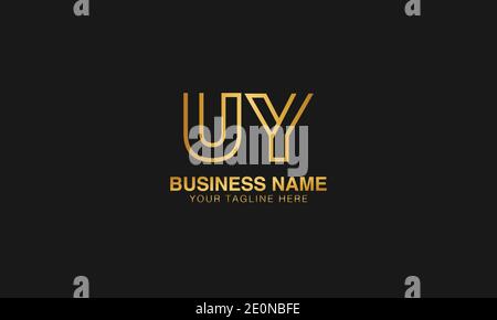 UY U Y initial based abstract modern minimal creative logo, vector template image. luxury ...