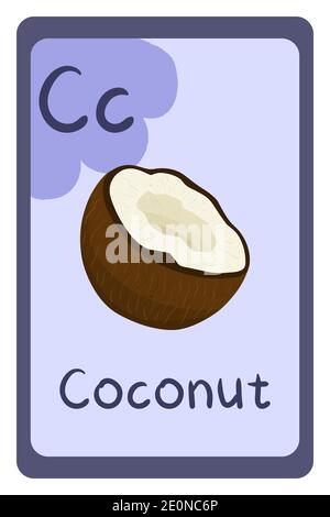 letter c with coconut cartoon illustration Stock Vector Image & Art - Alamy