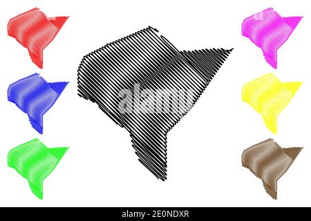 Mandera County (Republic of Kenya, North Eastern Province) map vector ...