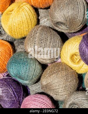 Sets of rolls or spools of colotful string thread Stock Photo - Alamy