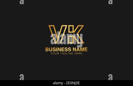 VK V K initial modern minimal creative logo vector template image. LINE ...