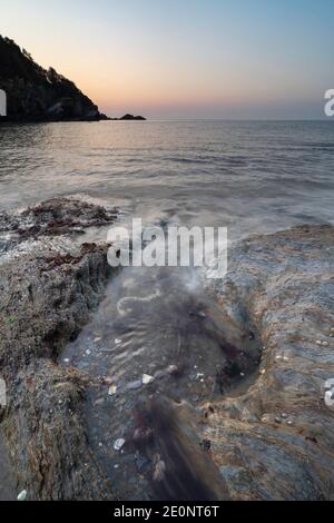 Sunset at Hele Bay, Devon, UK Stock Photo - Alamy