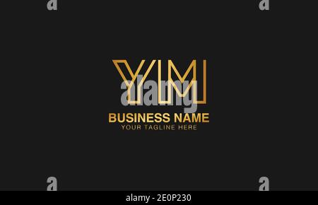 YM Y M initial based abstract modern minimal creative logo, vector ...