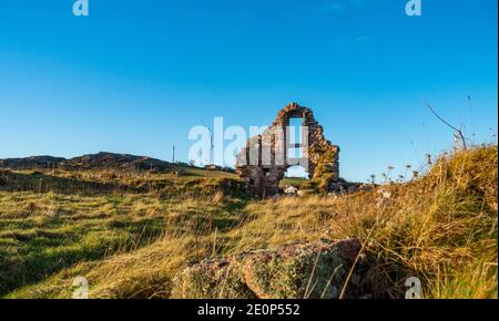 The ruins of Boddam Castle at Boddam near Peterhead in Aberdeenshire ...