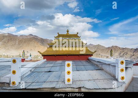 Chorten and roof, Leh, Ladakh, Indian Himalaya, India, Asia Stock Photo ...