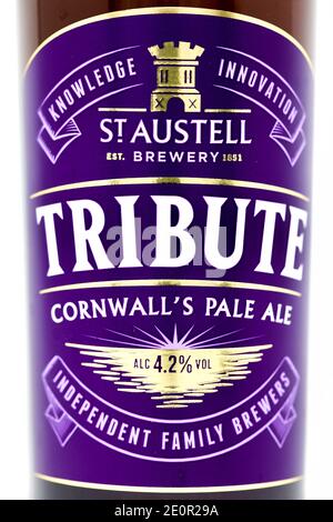 Bottle of "Tribute" Cornish Pale Ale by the independent and family ...