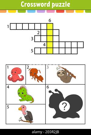 Crossword puzzle. Education developing worksheet. Activity page for ...