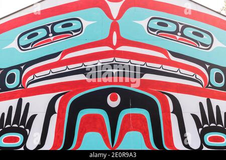 Traditional Tlingit house at the George Johnston Museum on the Alaska ...