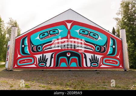Traditional Tlingit house at the George Johnston Museum on the Alaska ...