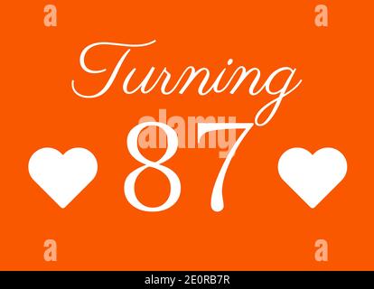 87th birthday card wishes illustration Stock Photo - Alamy