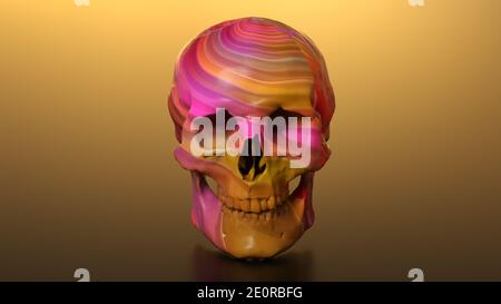 3d render Colored skull illustration Stock Photo - Alamy