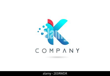 I pink blue letter logo icon with bubble shapes. Creative alphabet ...