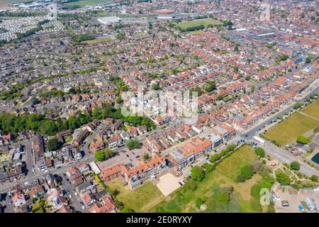 aerial view of The Pleasure Beach FairGround, Skegness, Lincolnshire ...