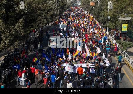 Protesters from the Rashtriya Prajatantra Party (RPP) holding party ...