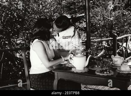 Prince Norodom Sihanouk and his wife Monique are dancing in Phnom Penh, Cambodia, on 1969. Photo ...