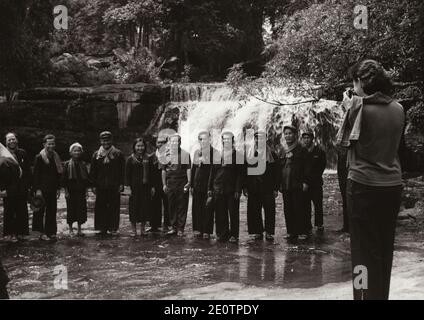 Prince Norodom Sihanouk and his wife Monique are dancing in Phnom Penh, Cambodia, on 1969. Photo ...